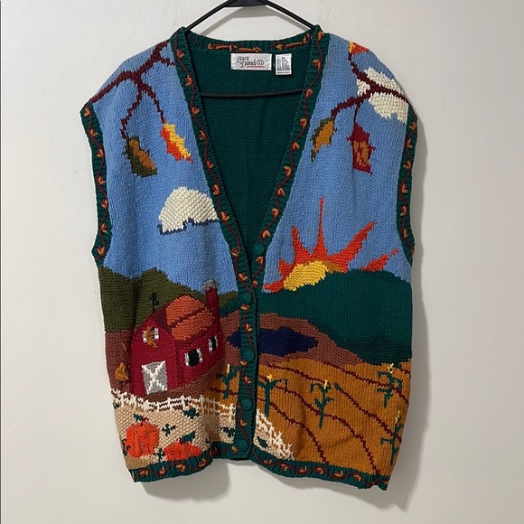 Laura Daniels | Sweaters | Sale Laura Daniels Vintage 8s 90s Farm Scene ...